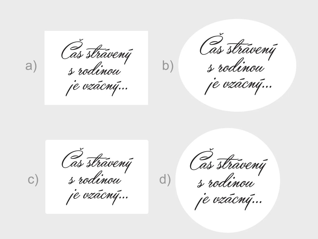 Čas strávený s rodinou textová samolepka na zeď šíře 45 cm