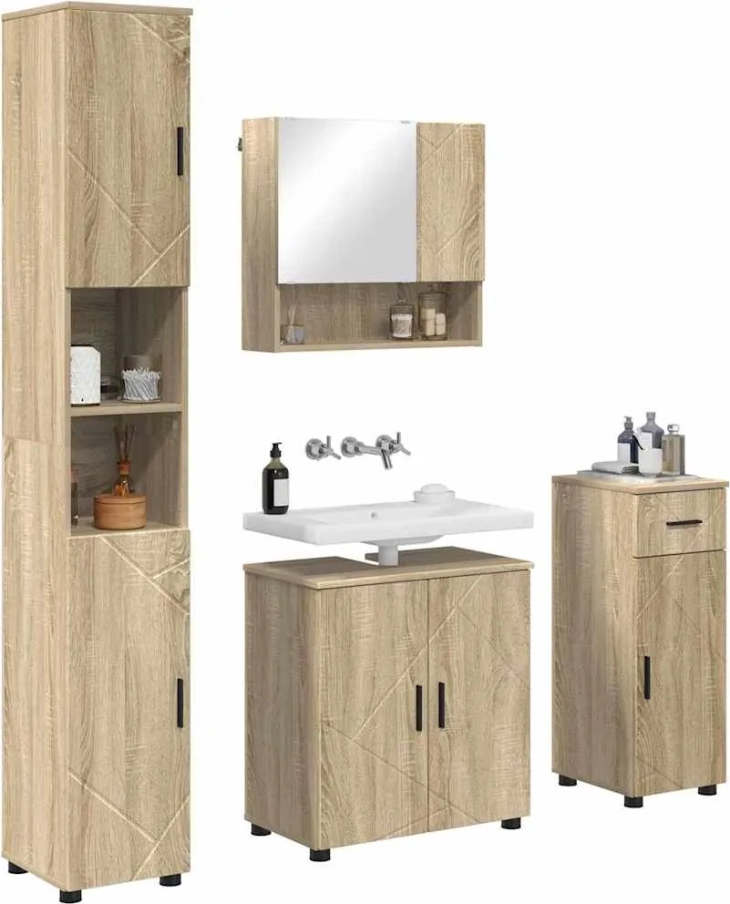 Sada koupelnového nábytku 4 ks Sonoma dub 61 x 35 x 64 cm 3392975