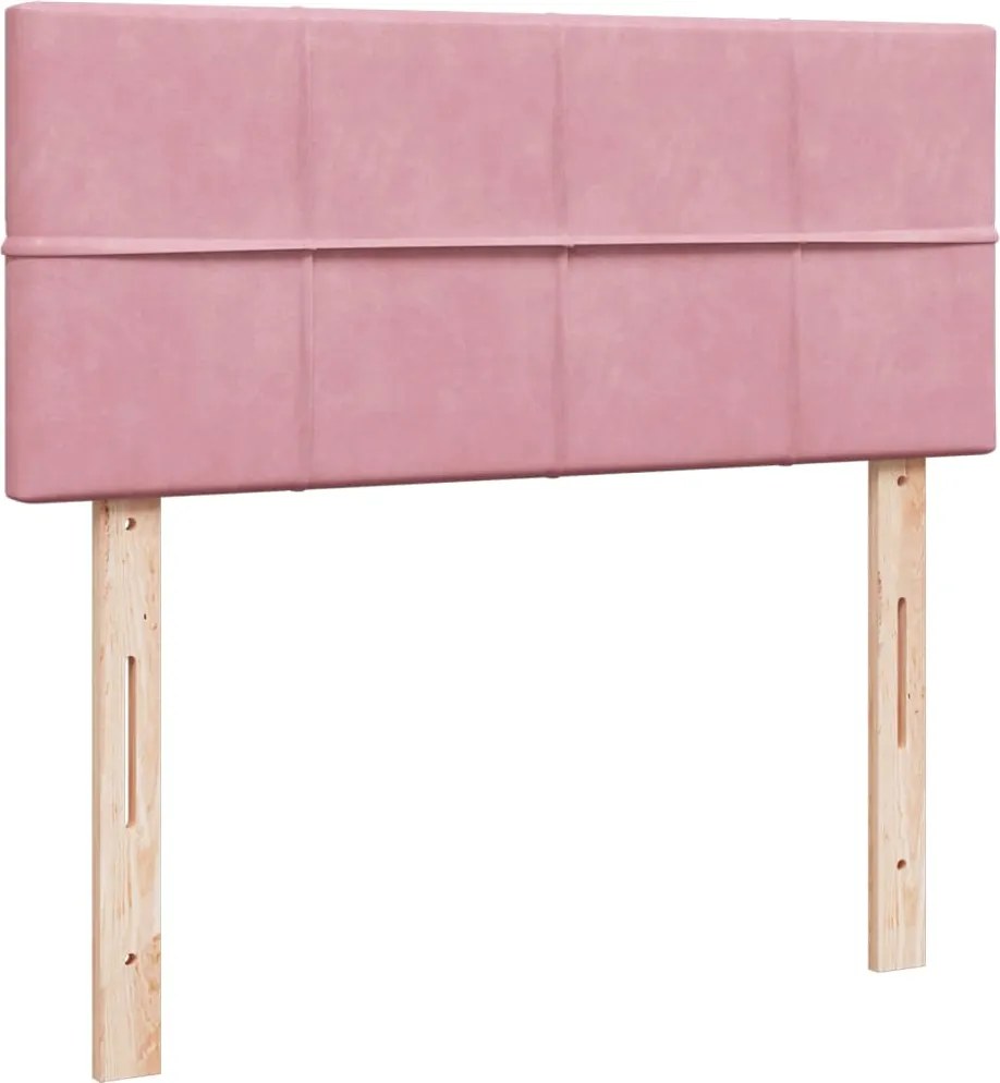 Box spring postel s matrací růžová 120 x 200 cm samet 3288587