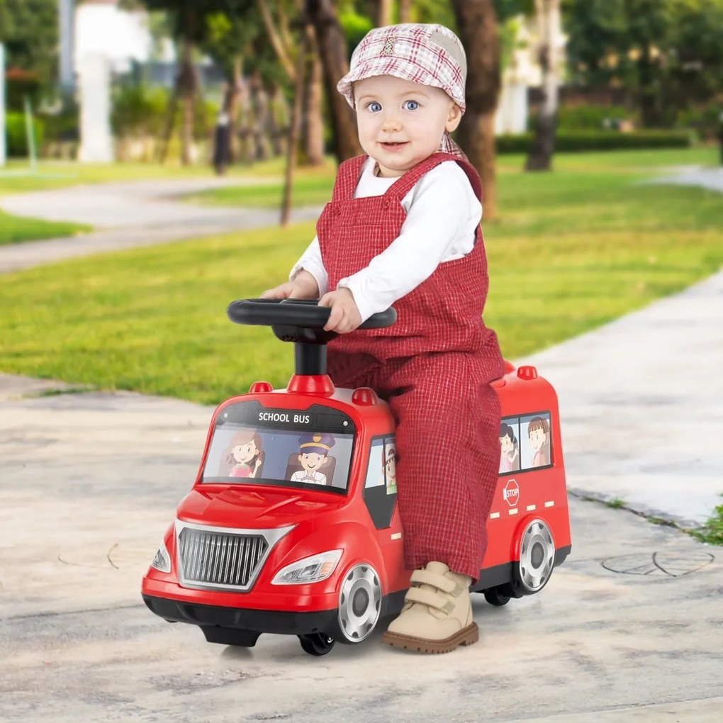 Costway Auto na jízdu na s hudebním a úložným prostorem a ochranou proti