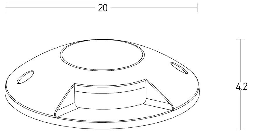 Zambelis Z69058-A pochozí LED svítidlo šedé, 6W, 3000K, ø20cm