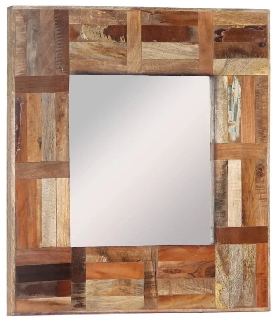 Nástěnné zrcadlo masivní dřevo recyklované 50 x 50 cm - Default Title