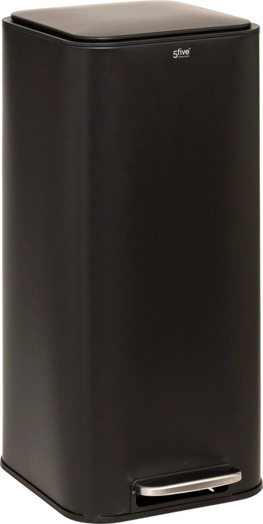 Odpadkový koš s pedálem DELTA, kovový, 30 l, černý