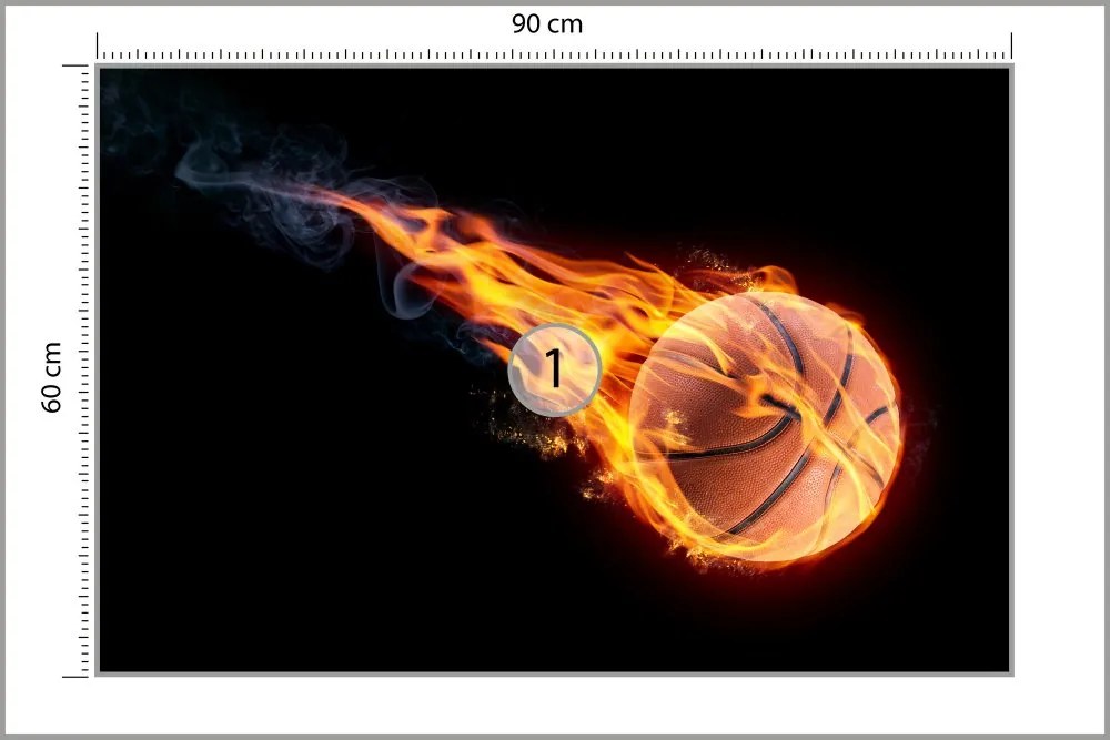 Fototapeta Ohnivý Basketbal Omyvatelný vlies 520x318