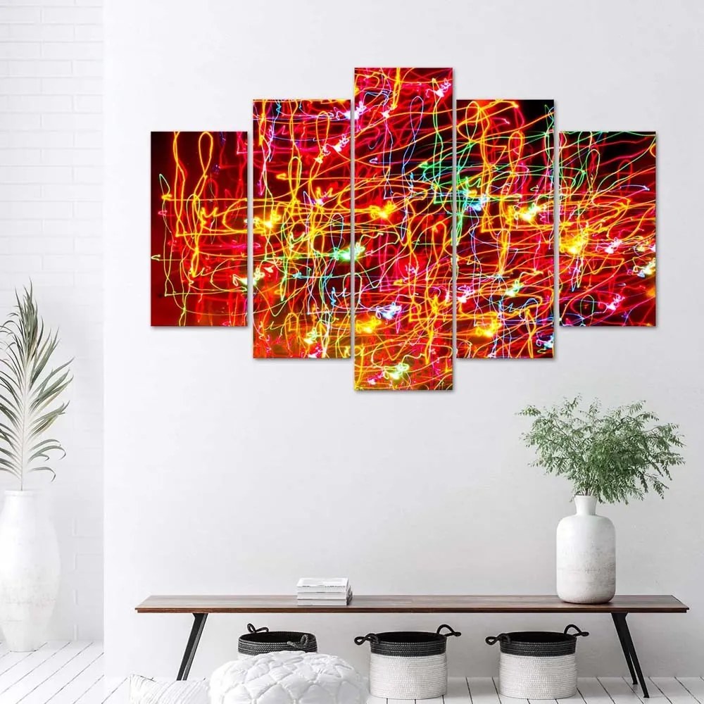 Gario Obraz na plátně Světla města - 5 dílný Rozměry: 100 x 70 cm