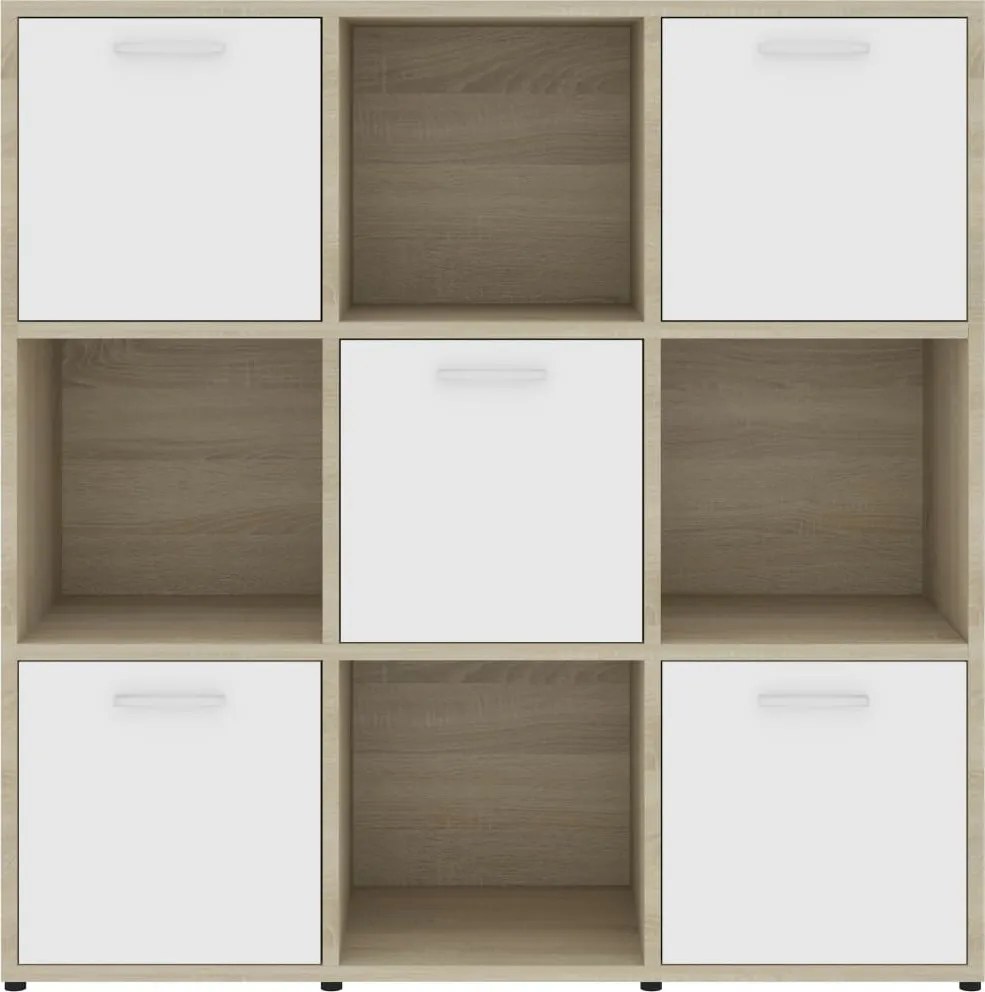 vidaXL Knihovna 90 x 30 x 90 cm dřevotříska [802935] Barva: hnědý dub