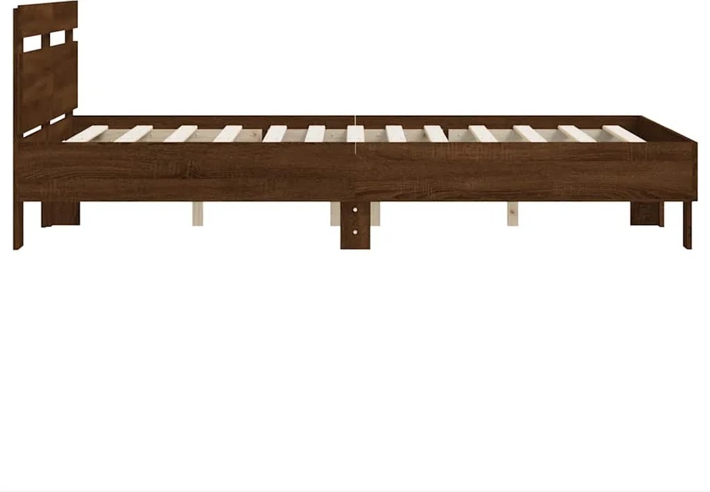 Rám postele s čelem hnědý dub 135 x 190 cm kompozitní dřevo 3207447
