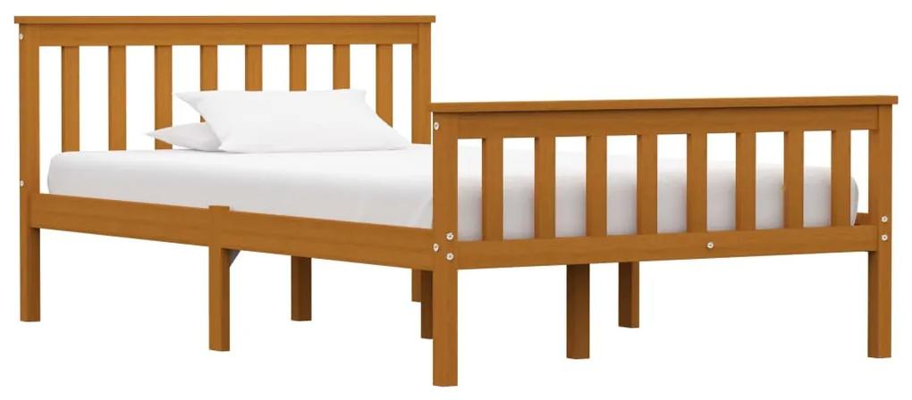 Rám postele Lamar - medově hnědý - masivní borové dřevo | 120x200 cm
