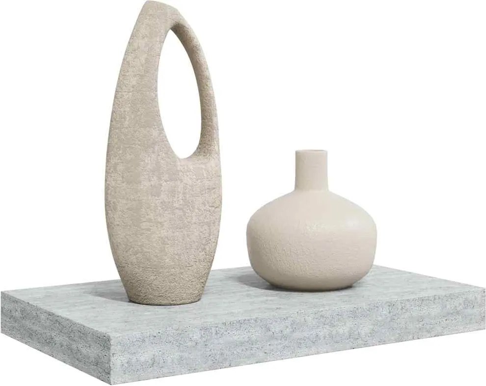 Plovoucí nástěnná police betonově šedá 40 x 23,5 x 3,8 cm MDF 326591