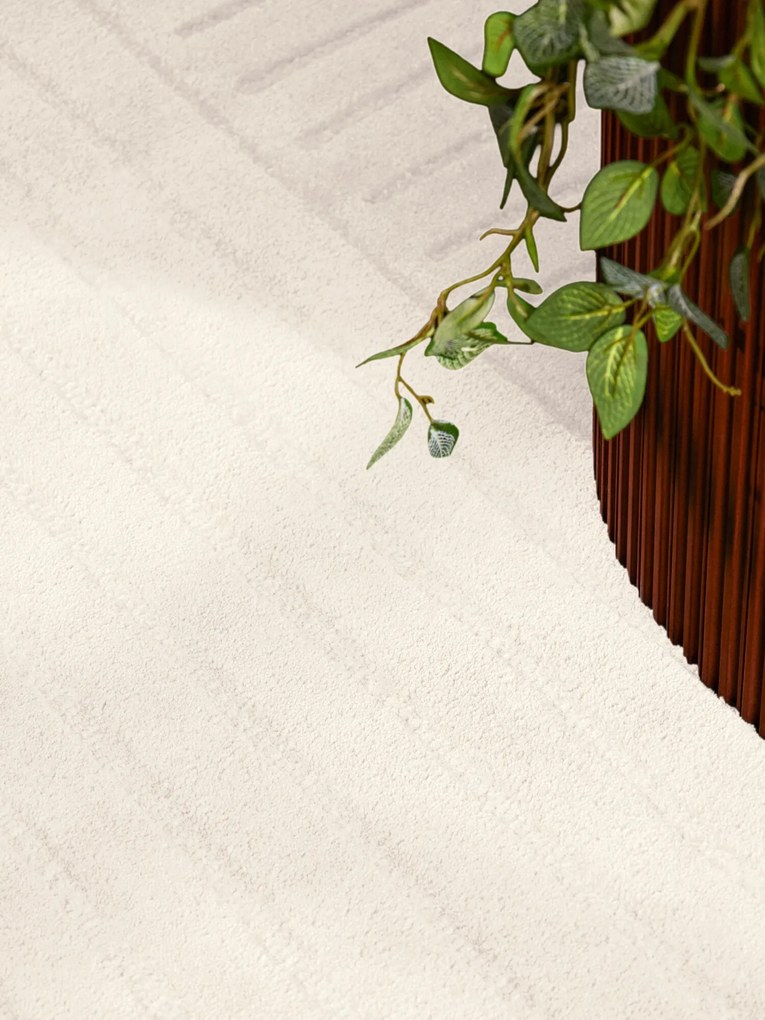 Vikosa, Kusový koberec Vikosa Arcura 106269 Cream White kruh, 120x120 (průměr) kruh, bílá, ložnice
