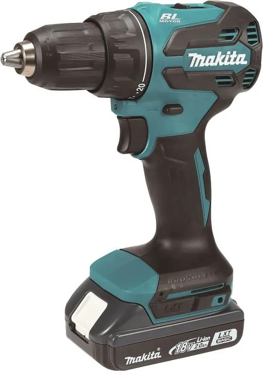 Makita DDF490WVE AKU bezuhlíkový šroubovák Li-ion LXTB 18V/2,0 Ah v plastovém kufru