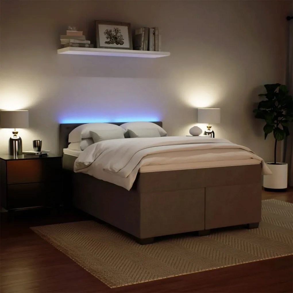 Box spring postel s matrací světle šedá 160x200 cm samet 3288666