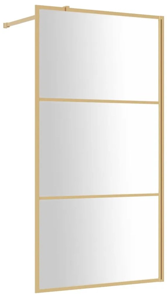 vidaXL Zástěna do průchozí sprchy čiré ESG sklo zlatá 115 x 195 cm