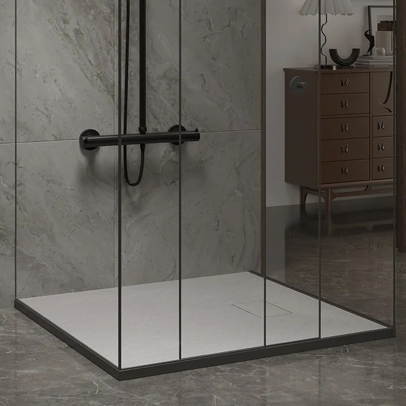 BPS-koupelny Čtvercová akrylátová sprchová vanička HYD-SSV-JUKO 80x80 šedá