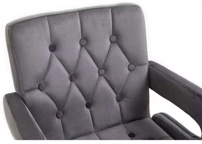 LuxuryForm DESIGN Otočná židle BOSTON VELUR na stříbrném kříži - šedá