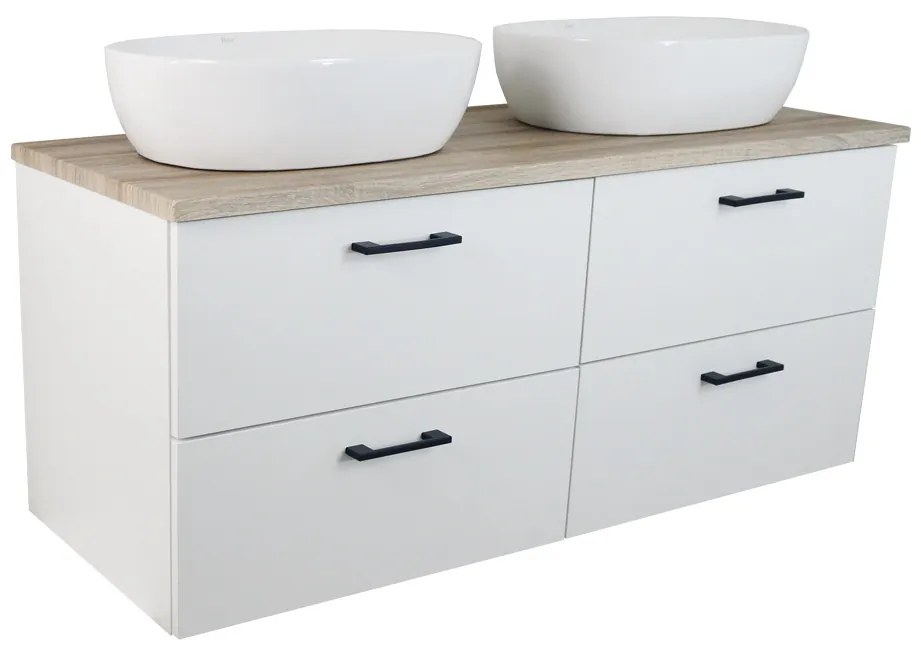 Comodo Koupelnová skříňka pod deskové umyvadlo Agria NEW W 120-HD - bílá/dub sonoma