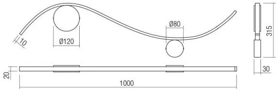 Redo 01-3112 - LED Nástěnné svítidlo WAVE LED/11W/230V mosaz