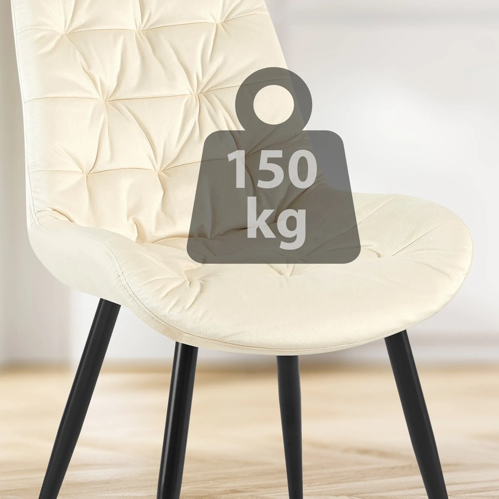 Jídelní židle Rossford samet – krémová