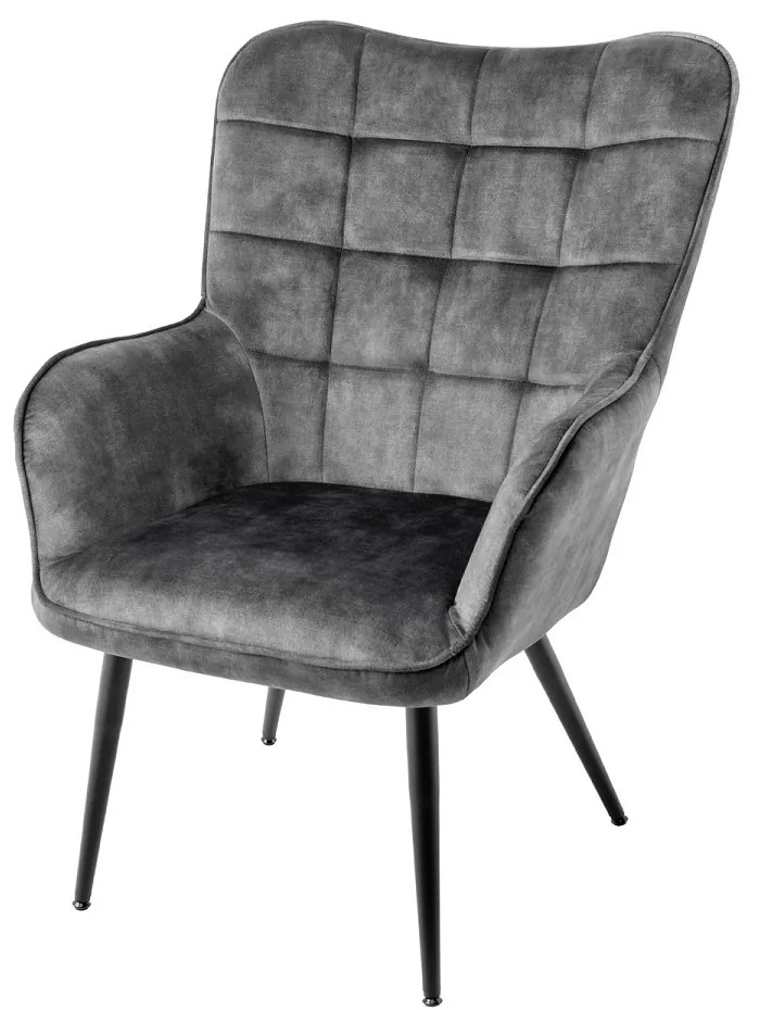 Designové křeslo Sweden šedý samet