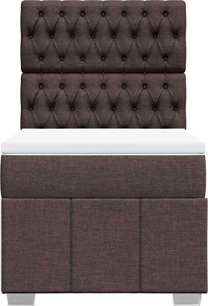 Box spring postel s matrací tmavě hnědá 90x200 cm textil 3293861