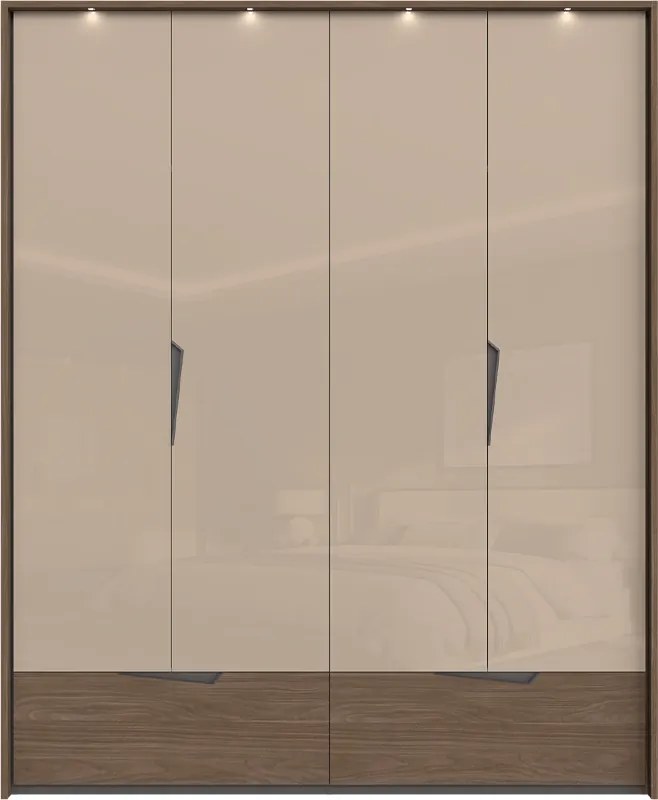 Šatní skříň P42B/LF s osvětlením - 187 × 226 × 60 cm