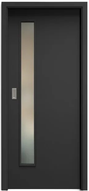 SAPELI ELEGANT KOMFORT M60 - CPL LAMINÁT - POSUVNÉ DVEŘE VČ. ZÁRUBNĚ - Černá grafit Průchozí šířka (cm): 110, Průchozí výška (cm): 197