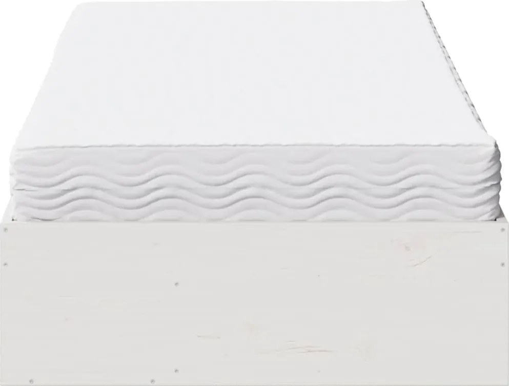 Válenda s matrace bílá 100 x 200 cm masivní borovice 3324593