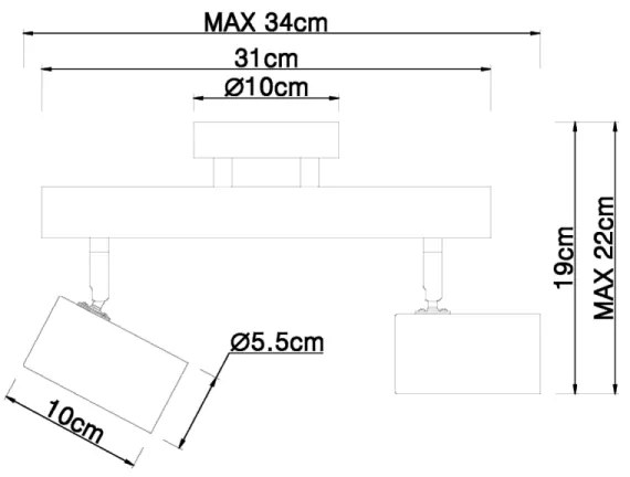 Globo 57913-2 - Bodové svítidlo HERTI 2xGU10/5W/230V dřevo/kov