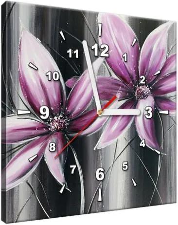 Tištěný obraz s hodinami Květnatý duet 30x30cm ZP2356A_1AI