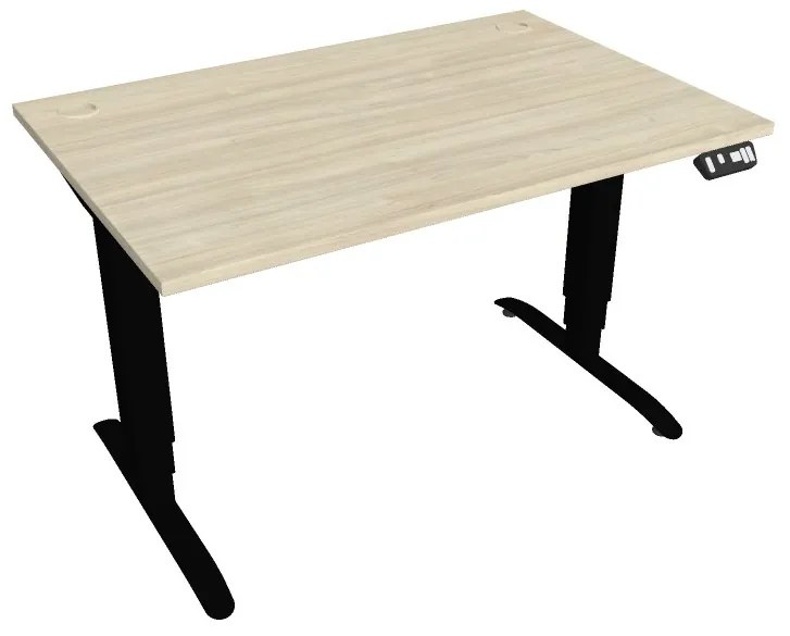 Elektr. nastavitelný stůl 120x80 s pamětí - HOBIS MOTION MS 3M 1200 Dekor stolové desky: akát, Barva kovové podnože: černá