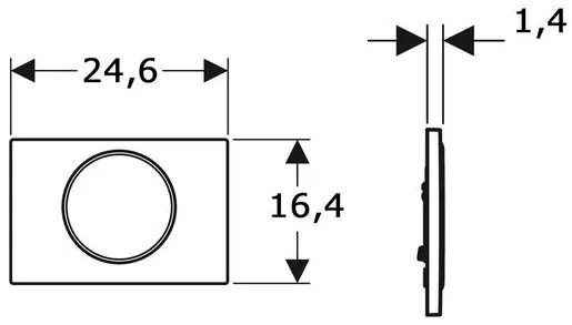 Geberit Sigma10 Ovládací tlačítko Start/Stop, černá matná 115.758.16.5