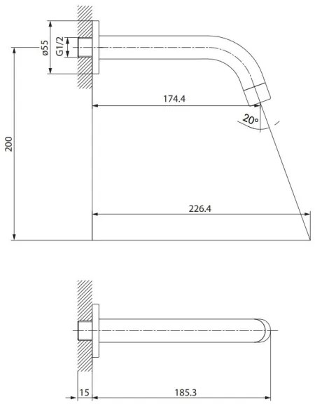 Cersanit S951-553 - Výtoková hubice pro podomítkovou instalaci ZEN lesklý chrom