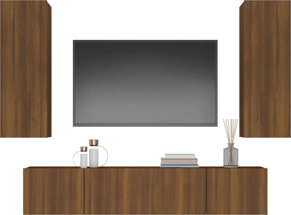 vidaXL 4dílný set TV skříněk kompozitní dřevo [3114205] Barva: Černá