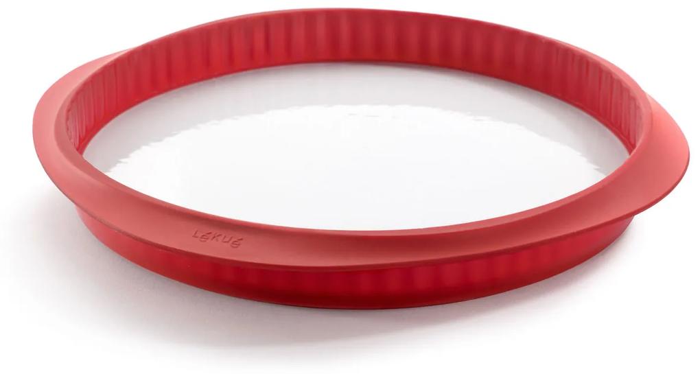 Lékué Zapékací forma s odnímatelným talířem na quiche Quiche Pan 28 cm | červená
