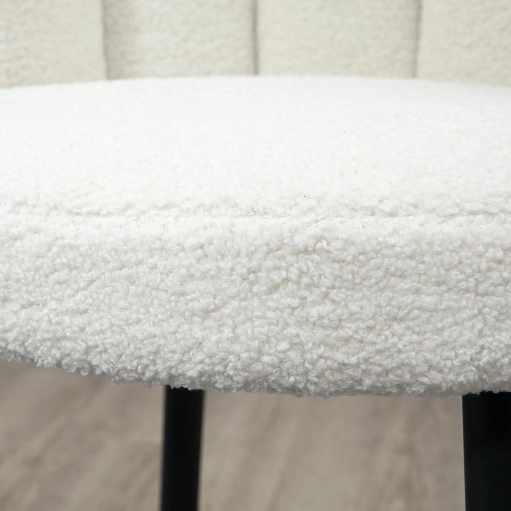Barové Židle HOMCOM, Sada 2, Vysoké Křesla, textil s efektem smyčkované vlny, ocelový rám, výška 65 cm, s opěradlem a opěrkou nohou, snadná montáž, v…