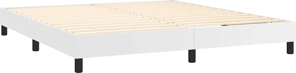 Box spring postel s matrací bílá 180x200 cm umělá kůže 3130794