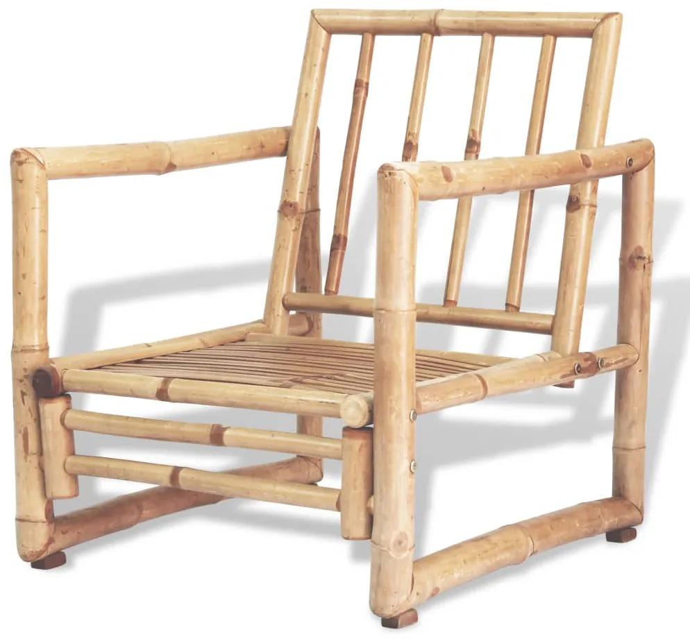 4dílná zahradní sedací souprava s poduškami bambusová - Default Title