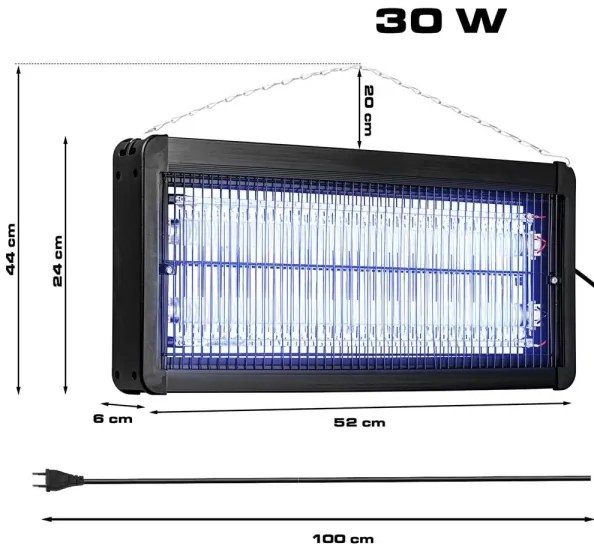 Elektrický lapač hmyzu 2x15W/230V 120 m²
