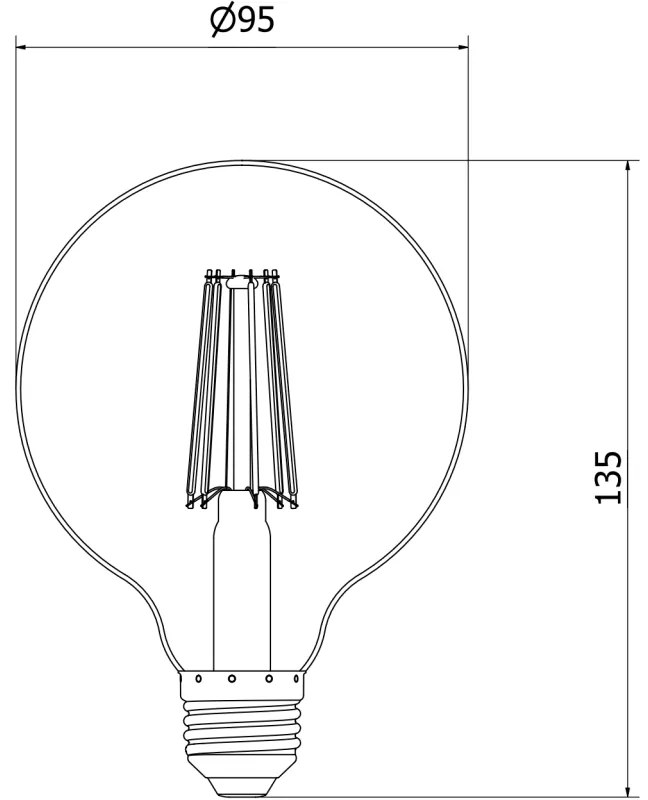 Mexen Vintis, LED žárovka E27, G95, 10W, Neutrální - 4000K, 1320 lm, čirá - L157-E27-1040-00