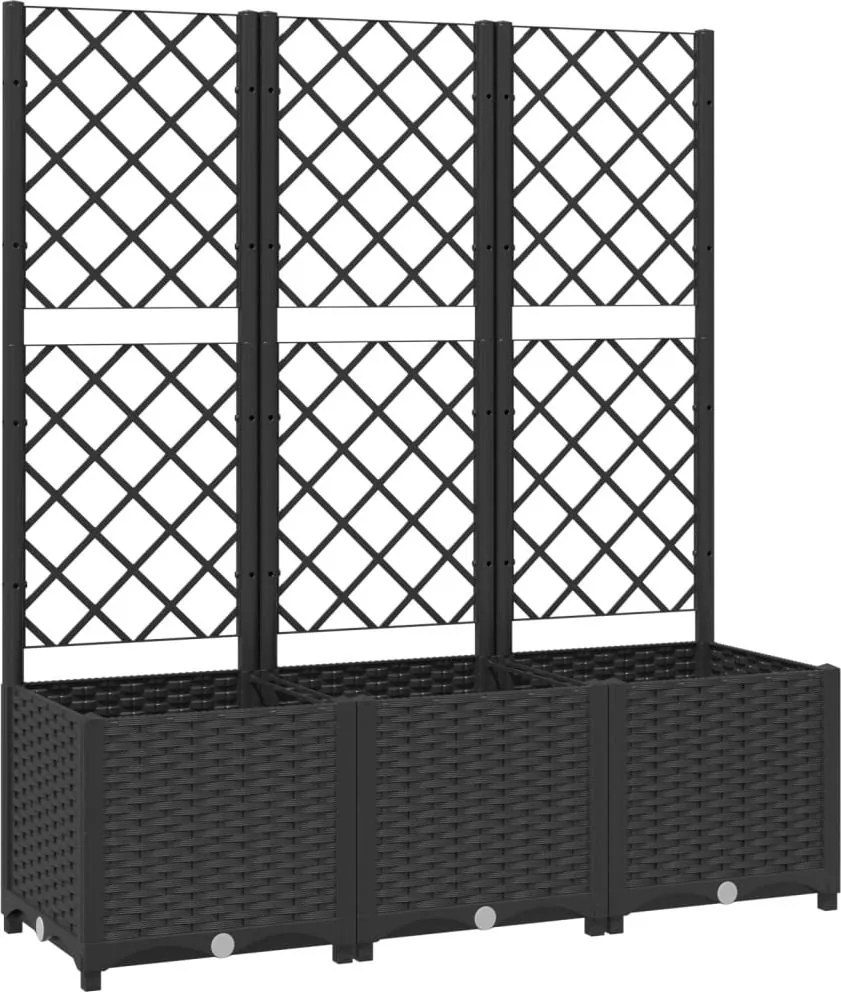 vidaXL Zahradní truhlík s treláží 120 x 40 x 136 cm PP [318273] Barva: Hnědá