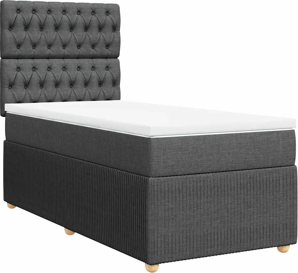 Box spring postel s matrací tmavě šedá 80 x 200 cm textil 3294191