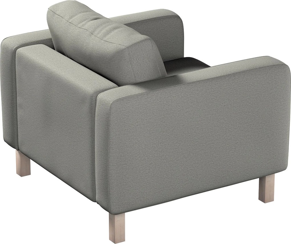 Potah na křeslo IKEA Karlstad, krátký barva šedá látka pletený vzor