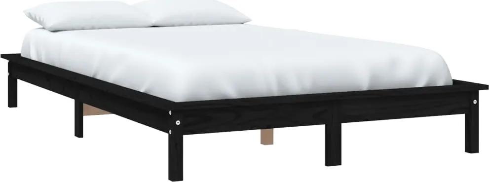 vidaXL Rám postele 135 x 190 cm masivní borovice Double [820585] Barva: Černá