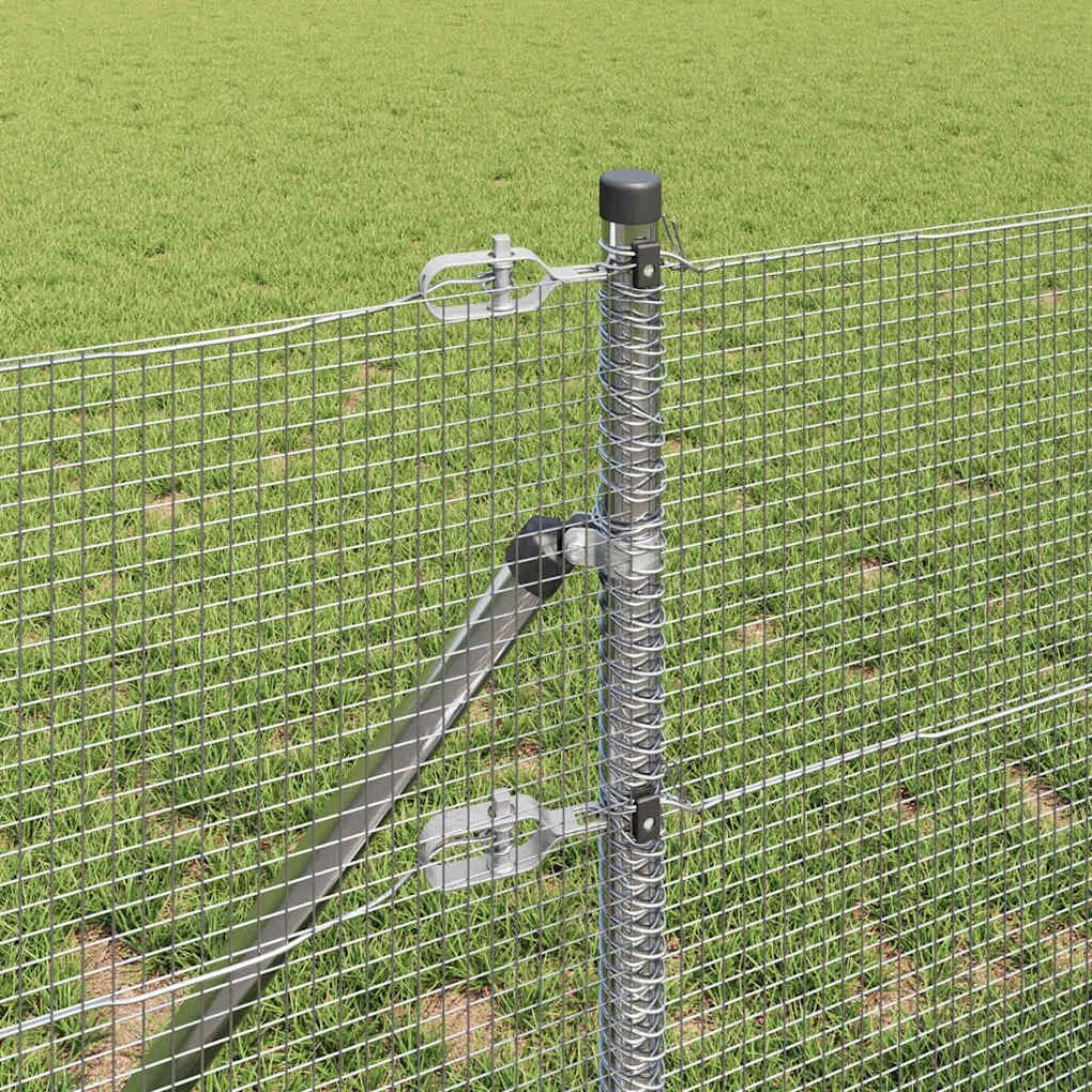 Zemní upevnění svařované drátěné ploty 100 x 0,4 m Stříbrná 3351658