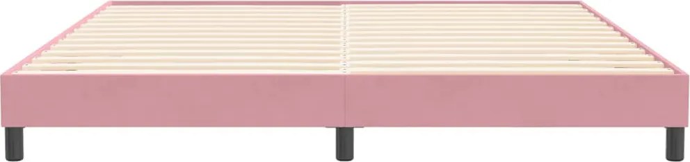 Postel Box Spring bez matrace růžová 200x210 cm samet 3315848