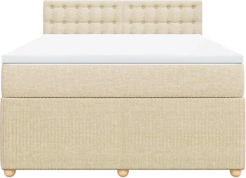 Box spring postel s matrací krémová 140x200 cm textil 3287498