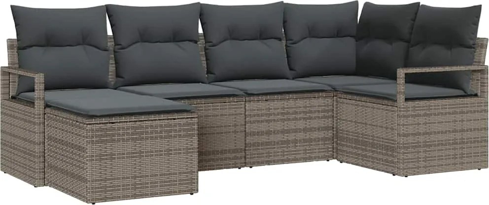 Set pohovek 6 ks Šedá polyratan 3355118