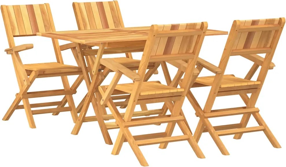 5dílný zahradní jídelní set masivní teakové dřevo 3155009