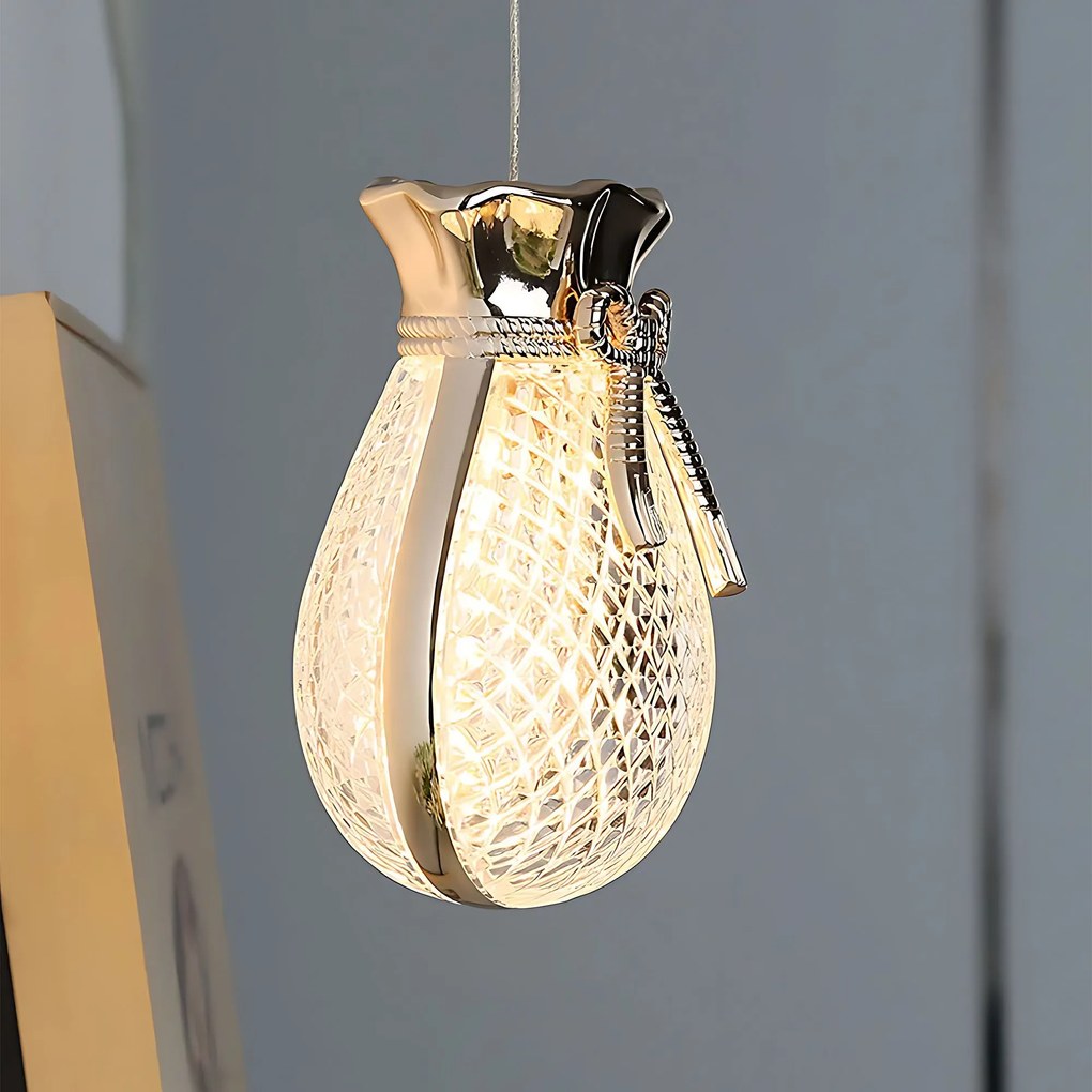 Toolight Závěsné skleněné LED osvětlení D19 LHJ107-1CP růžová zlatá