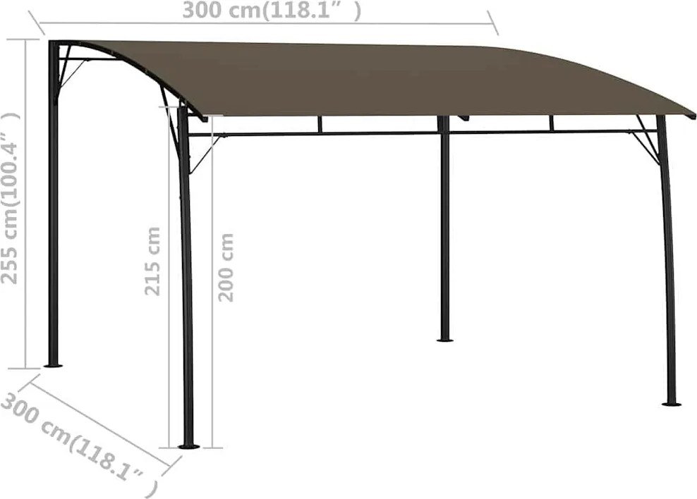 Slunečníkové markýzy 3 x 3 x 2,55 m Taupe 312254